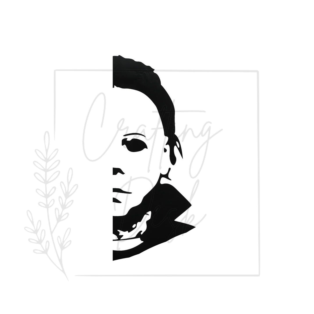 Michael Myers Decal Sticker, Halloween Decals, Michael Myers Half Face ...