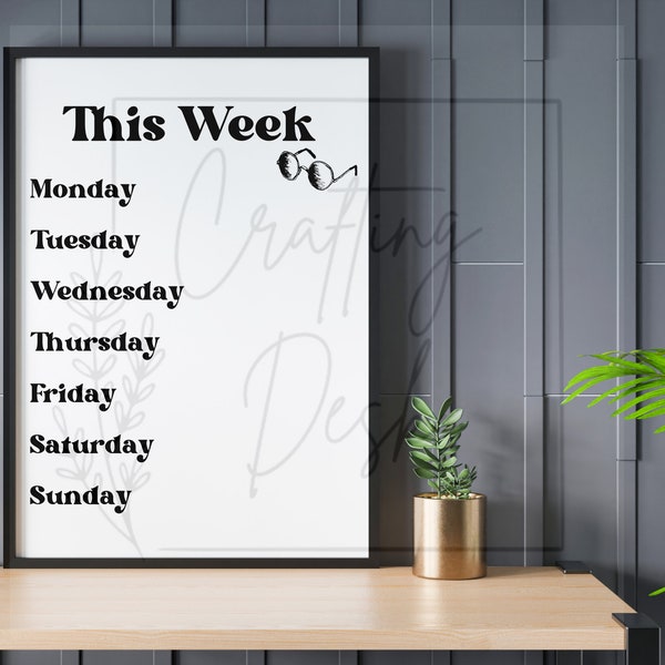 Whiteboard Days of the Week Decal - Etsy