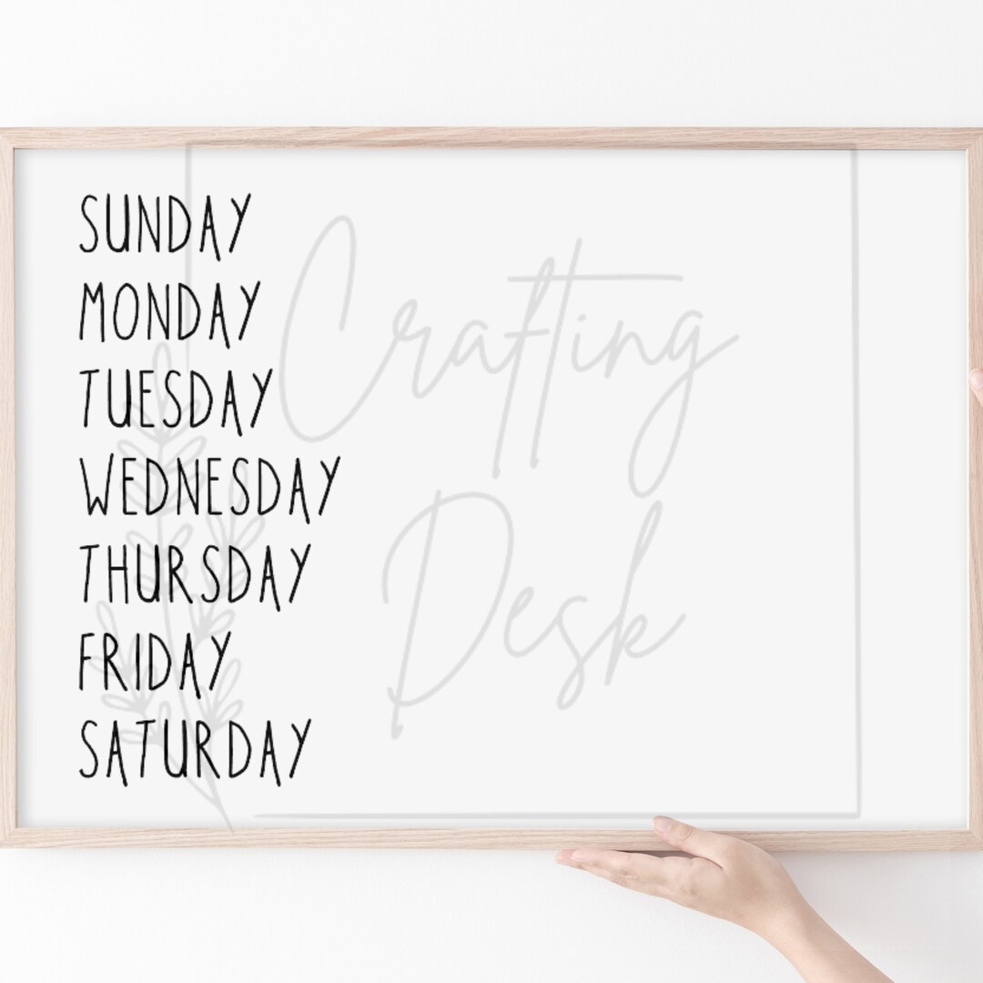 Days of the Week Decal | Weekly Planner, Whiteboard Organization - Etsy