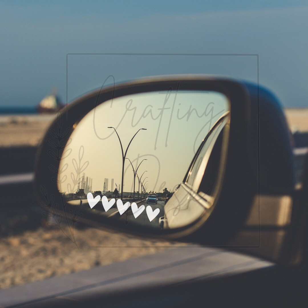 Hearts Decal, Car Visor Mirror Decal, Rear View Mirror Decal, Custom ...