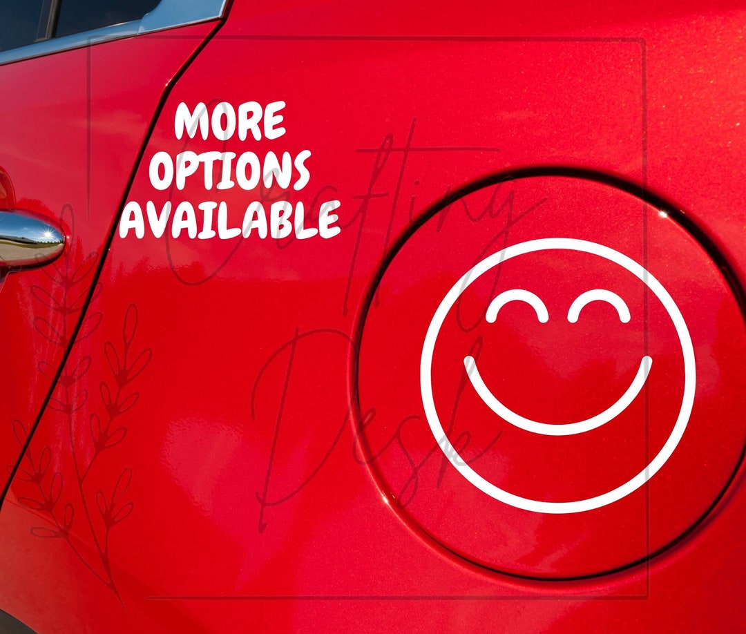 Gas Cap Decal, Gas Cap Sticker, Rear Windshield Decal / Sticker, Happy ...