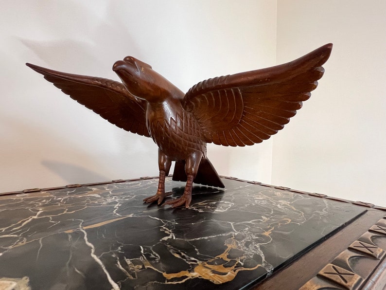 Vintage Falcon Wood Carving - Etsy