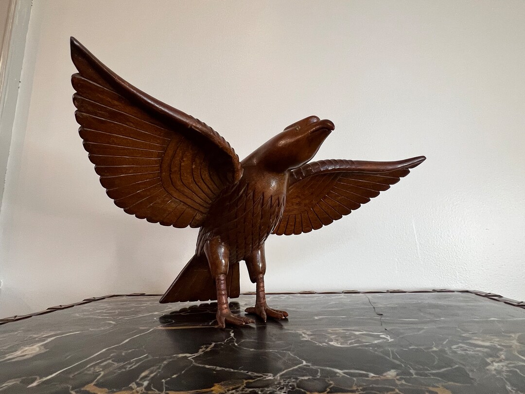 Vintage Falcon Wood Carving - Etsy