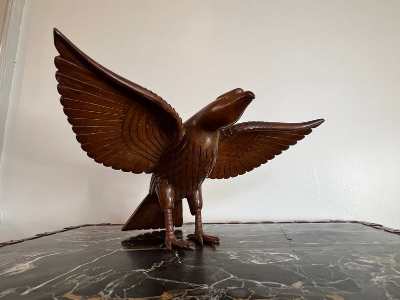 Vintage Falcon Wood Carving - Etsy