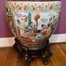 Large Porcelain Chinese Fishbowl Planter With Classic Oriental ...