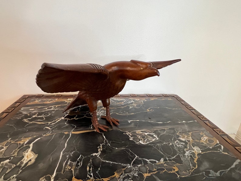 Vintage Falcon Wood Carving - Etsy
