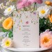 Floral Wedding Menu in 2 Sizes | Elegant Wildflower Dinner Menu ...