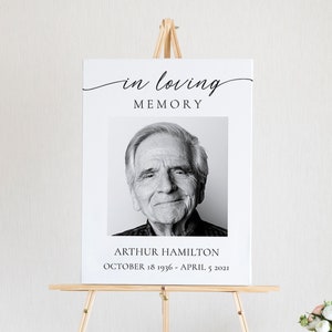Funeral Memorial Sign: Simple Welcome Board, Editable Template - Etsy
