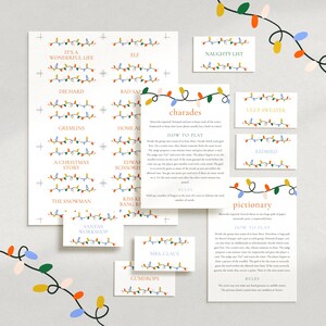 Christmas Charades & Pictionary Set, Family Holiday Game Night Activity ...