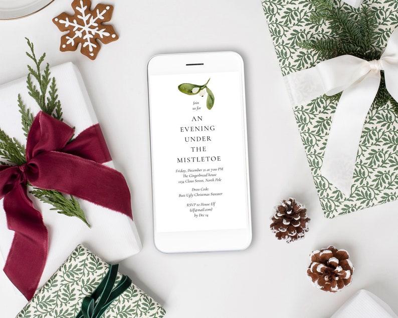 Digital Christmas Party Invitation Template Editable Holiday - Etsy