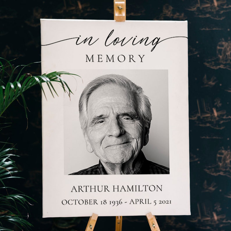 Funeral Memorial Sign: Simple Welcome Board, Editable Template - Etsy