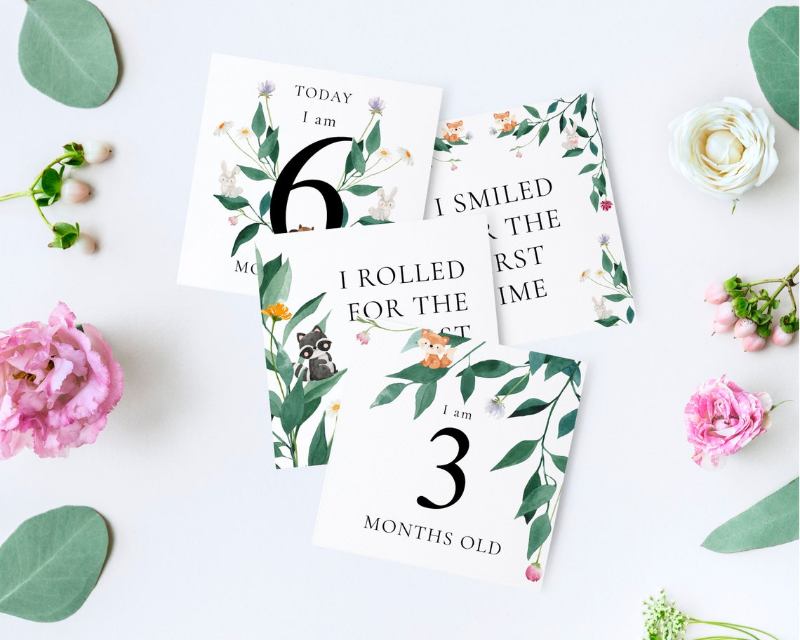 Printable Baby Milestones Cards Instant Download Baby Photo - Etsy