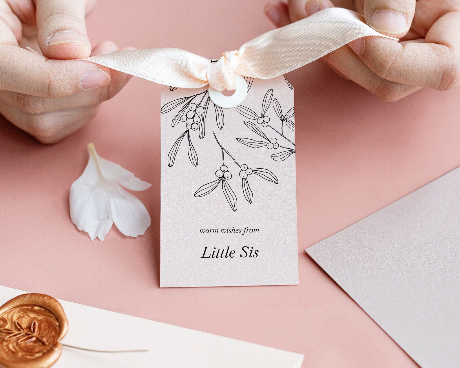 Mistletoe Gift Tags Minimalistic Holiday Gift Tags Printable - Etsy