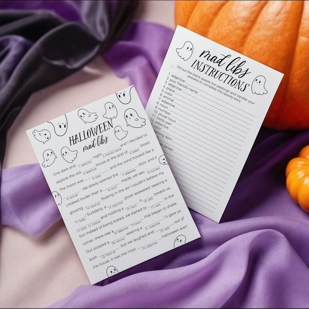 Halloween Mad Libs Game Printable, Spooky Tale Mad Lib Halloween Party ...