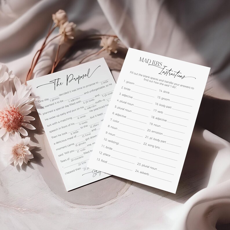 Bridal Shower Mad Libs Game: "the Proposal" Engagement Party (PDF) - Etsy