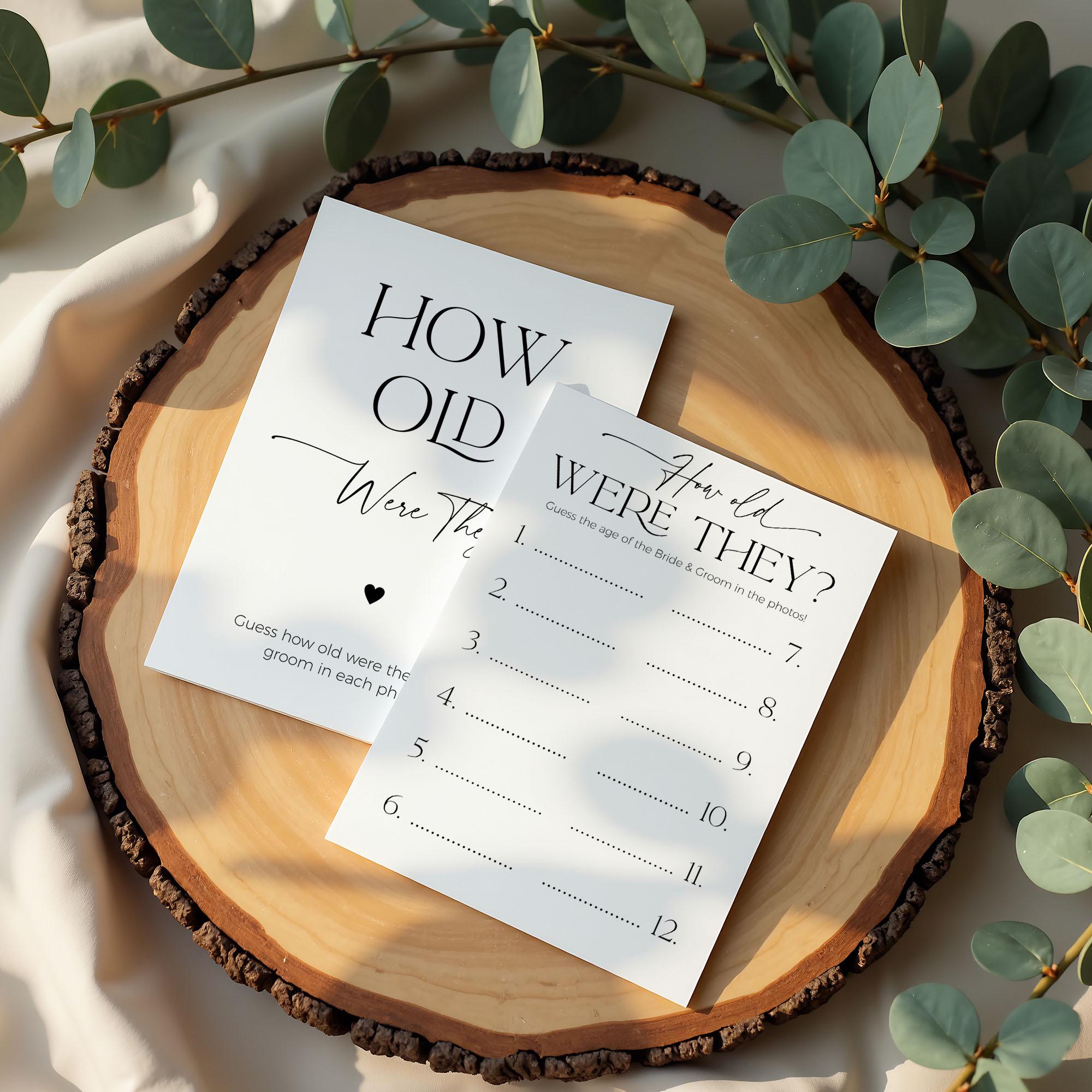 How Old Were They Baby Shower Game: Photo Age Guessing (editable) - Etsy
