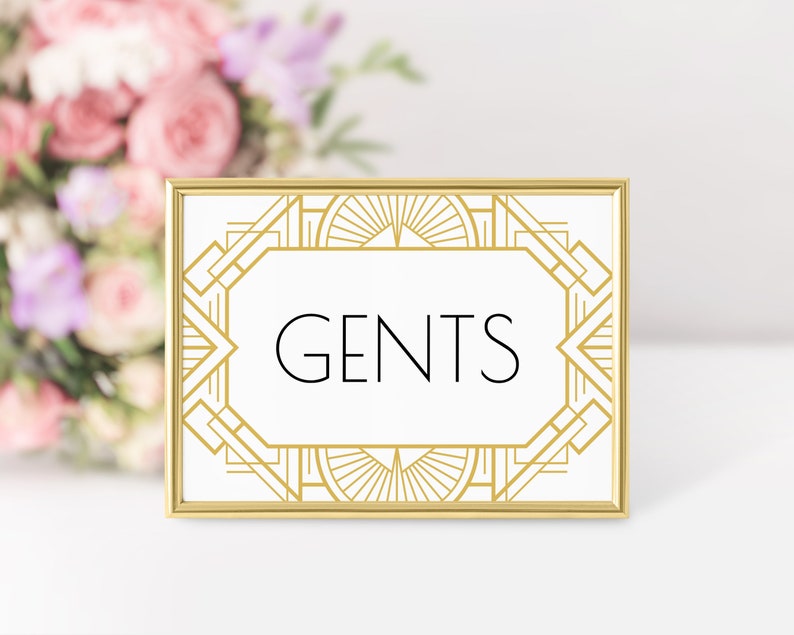 Custom Art Deco Printable Sign Template, 1920s Sign Template, Art Deco ...