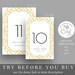 Printable Art Deco Table Numbers, Editable Art Deco Table Number ...
