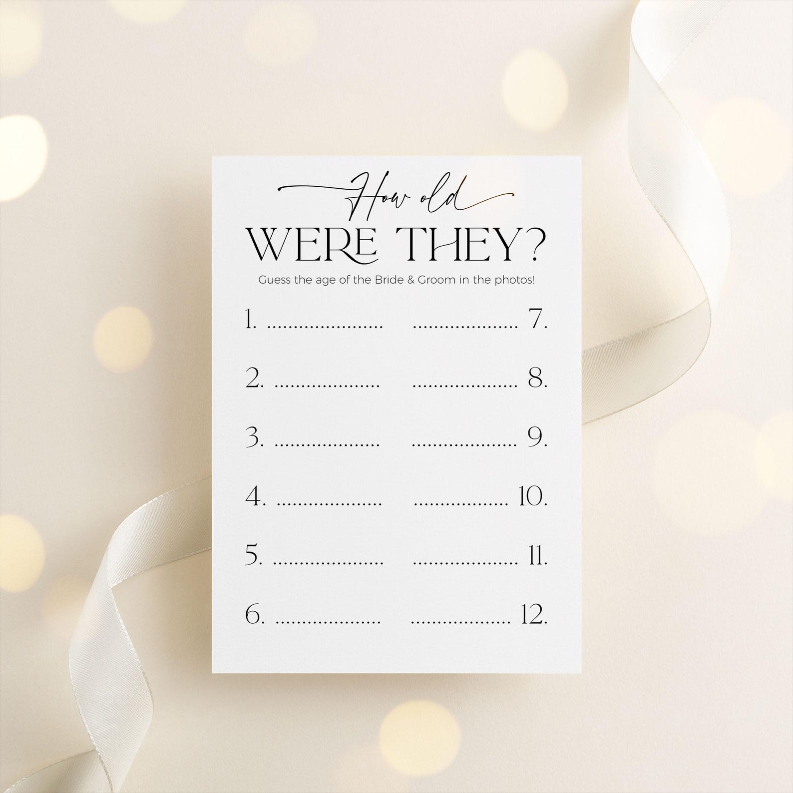 How Old Were They Baby Shower Game: Photo Age Guessing (editable) - Etsy