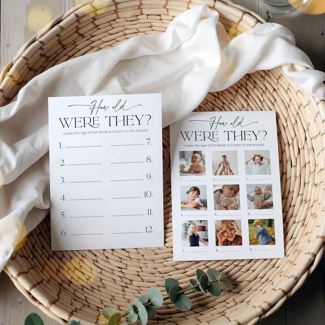 How Old Were They Baby Shower Game: Photo Age Guessing (editable) - Etsy
