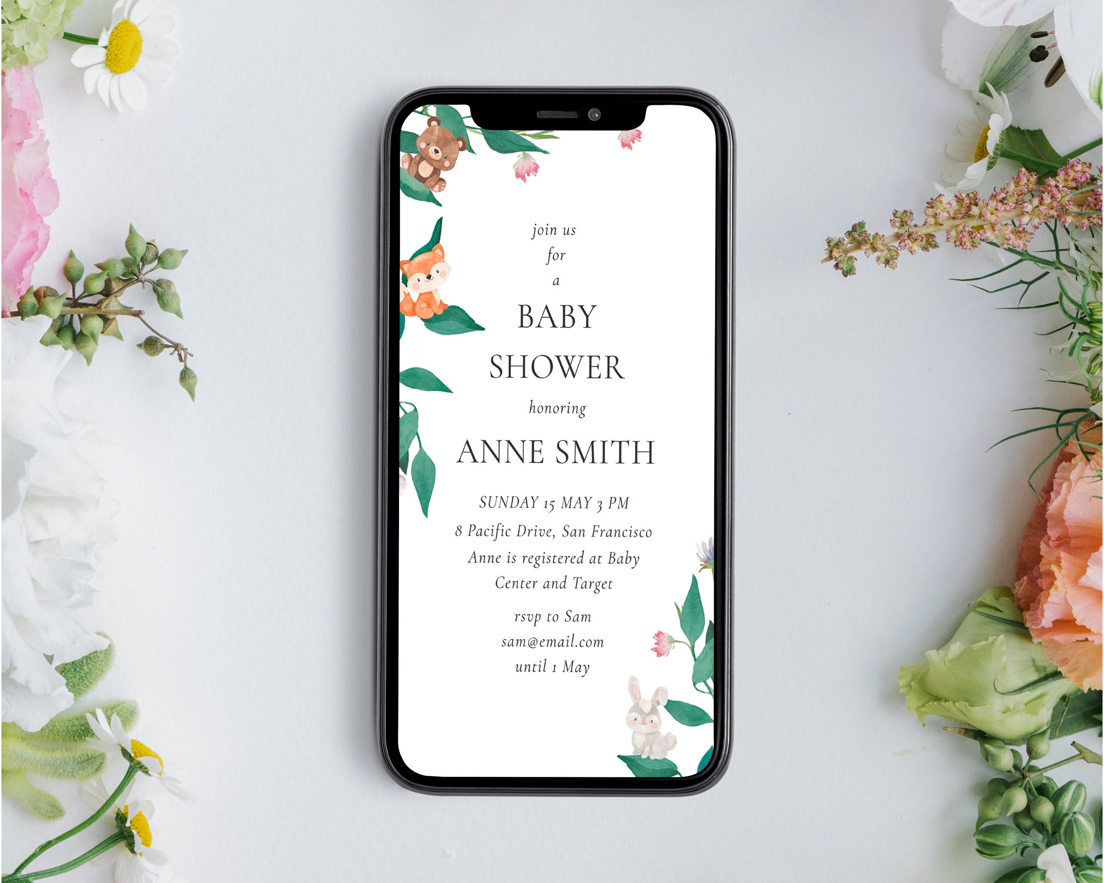 Digital Baby Shower Invitation Template Electronic Baby - Etsy