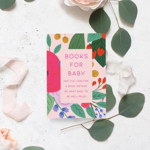 Colorful Baby Shower Invitation Set, Pink Floral Baby Shower Bundle ...