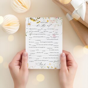 Wildflower Mad Libs Game Printable | Bridal Shower Mad Libs With ...