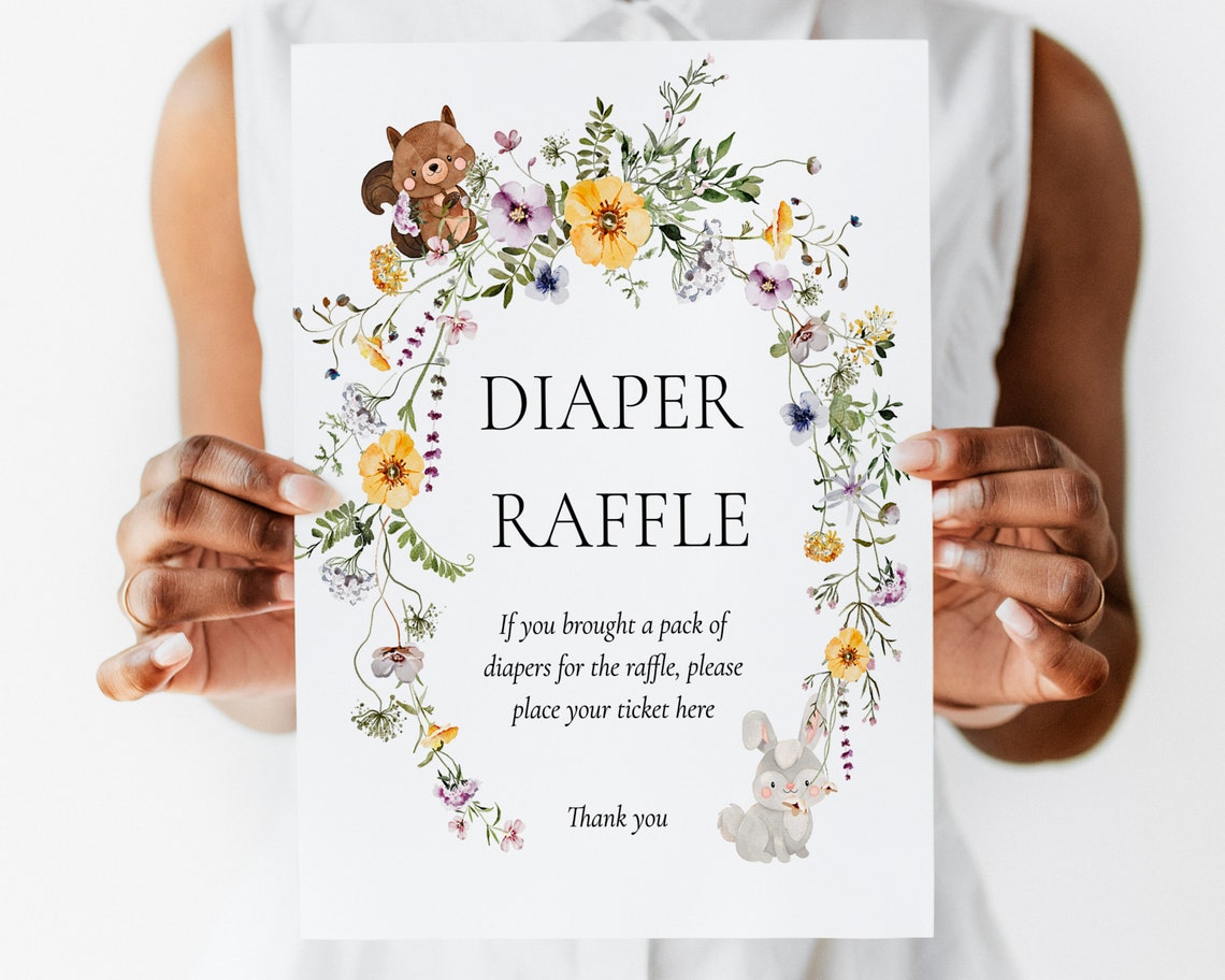 Printable Diaper Raffle Ticket and Sign Template Editable - Etsy