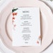 Hummingbird Dinner Menu Template, DIY Dinner Menu, Printable Wedding ...