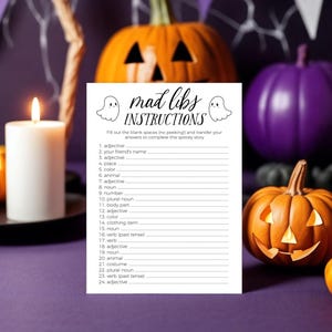 Halloween Mad Libs Game Printable, Spooky Tale Mad Lib Halloween Party ...