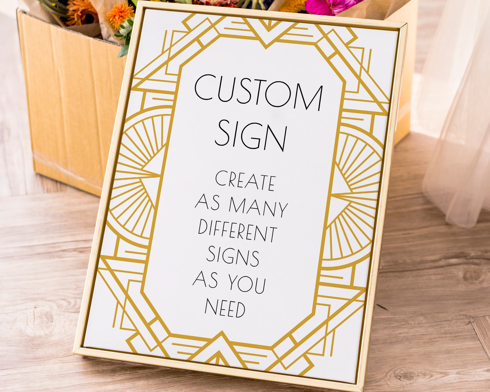 Custom Art Deco Printable Sign Template, 1920s Sign Template, Art Deco ...