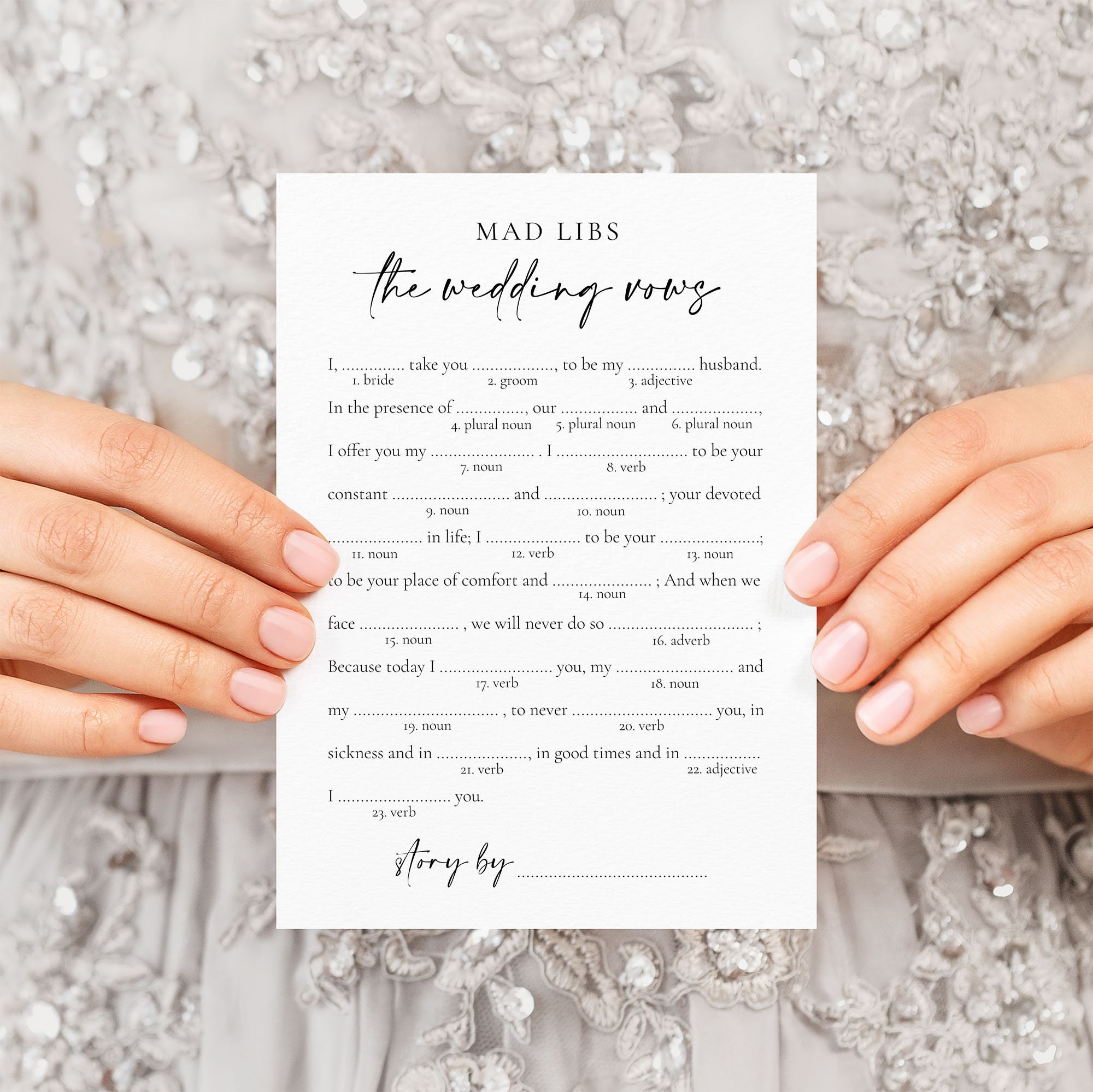 Wedding Mad Libs Game, Printable Wedding Vows Mad Libs, Modern Bridal ...