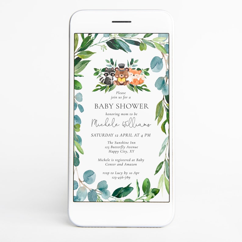 Digital Baby Shower Invitation Template Electronic Baby - Etsy