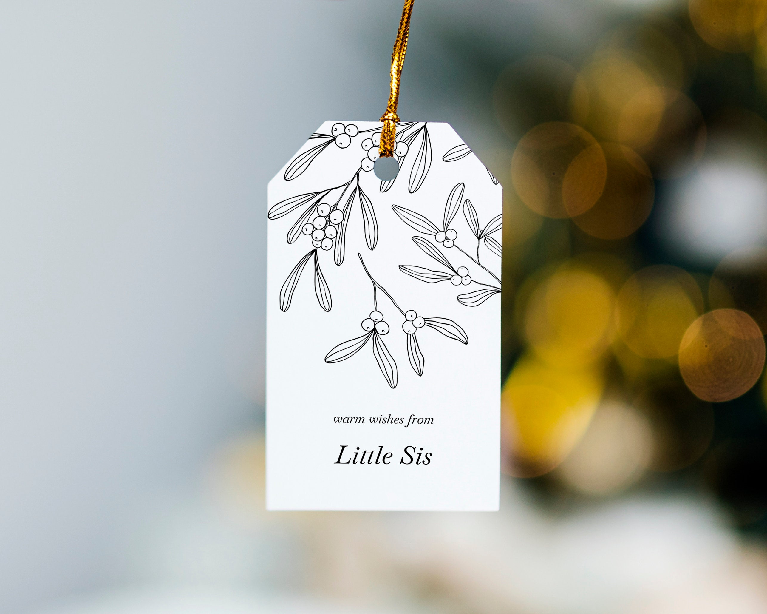 Mistletoe Gift Tags Minimalistic Holiday Gift Tags Printable - Etsy