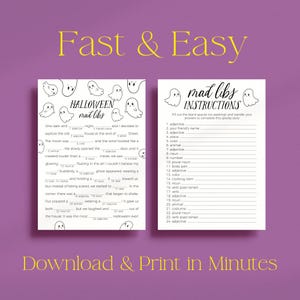 Halloween Mad Libs Game Printable, Spooky Tale Mad Lib Halloween Party ...