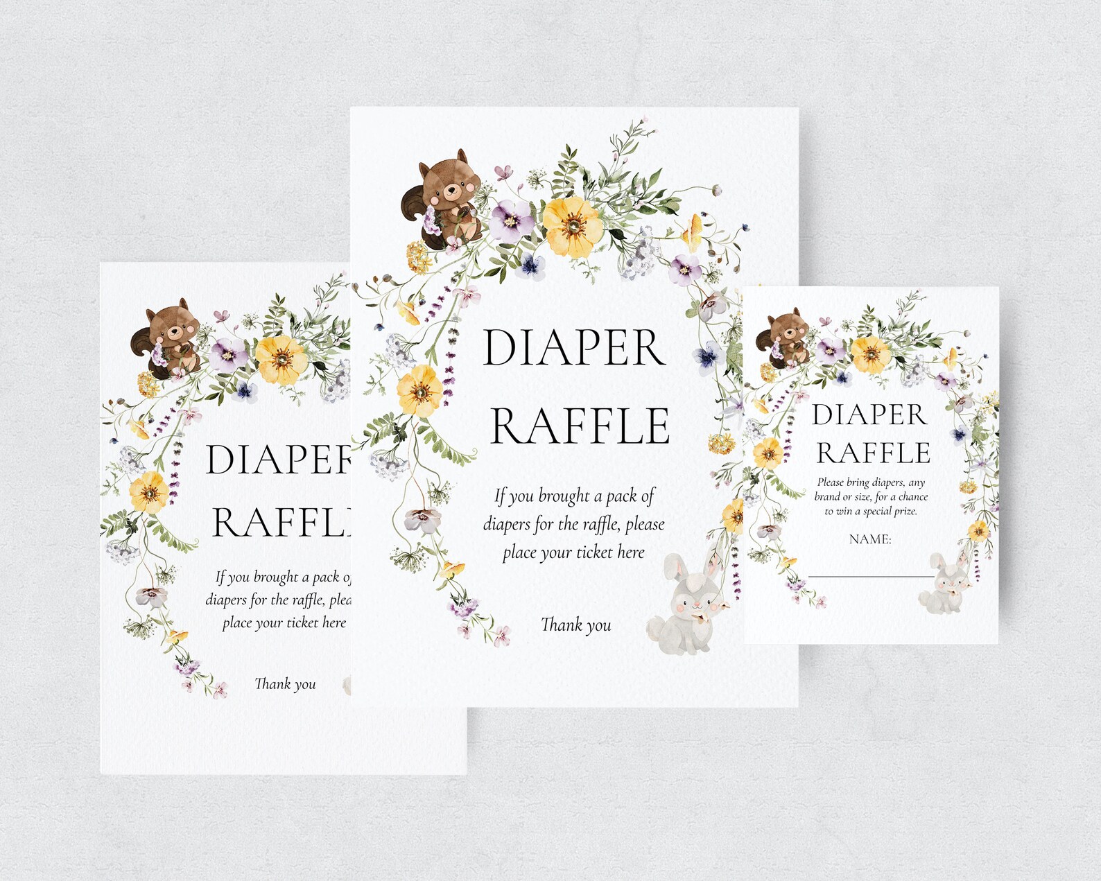 Printable Diaper Raffle Ticket and Sign Template Editable - Etsy