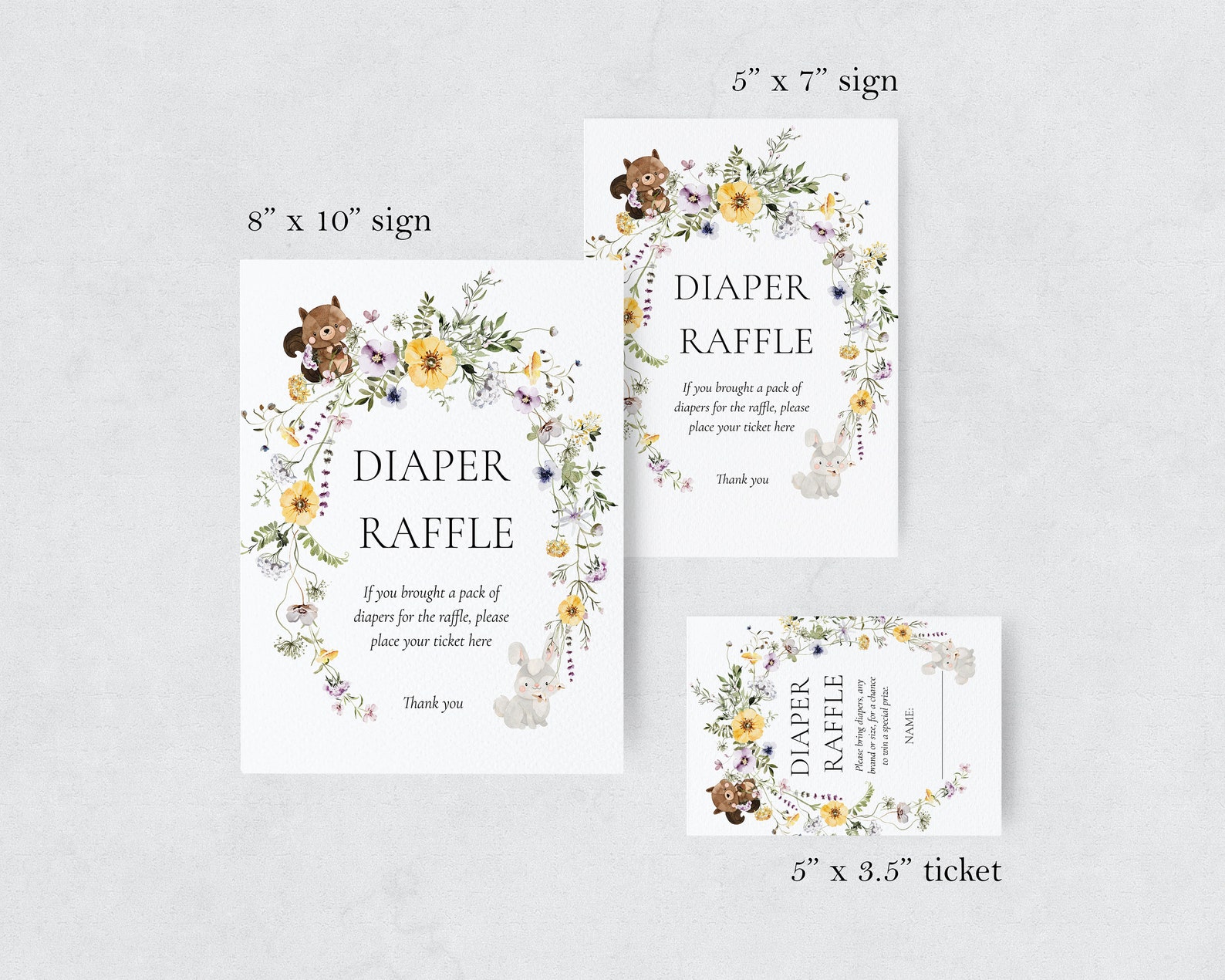 Printable Diaper Raffle Ticket and Sign Template Editable - Etsy