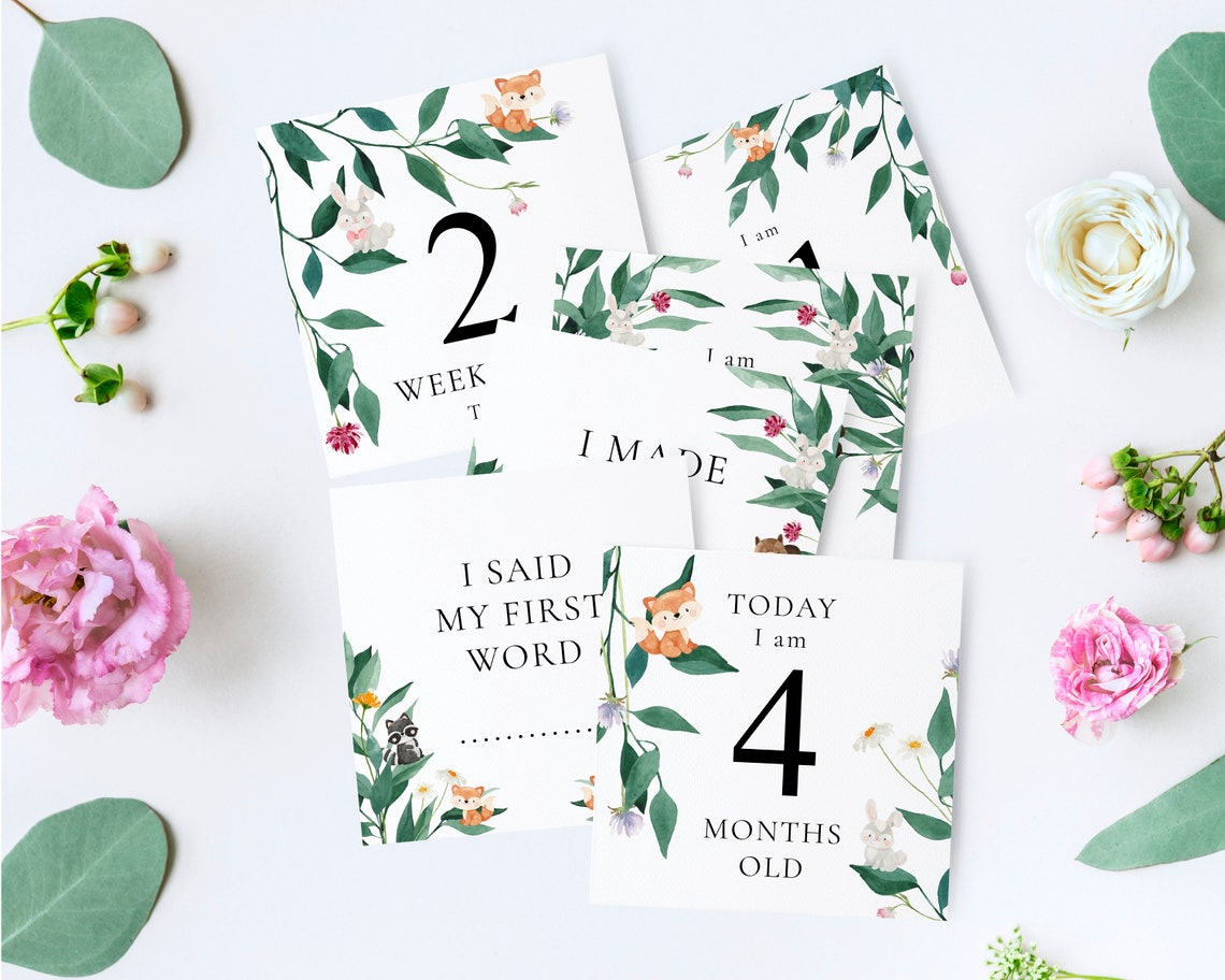 Printable Baby Milestones Cards Instant Download Baby Photo - Etsy