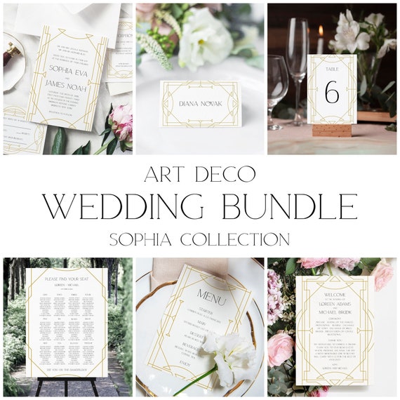 Art Deco Wedding Bundle Great Gatsby Wedding Stationery - Etsy
