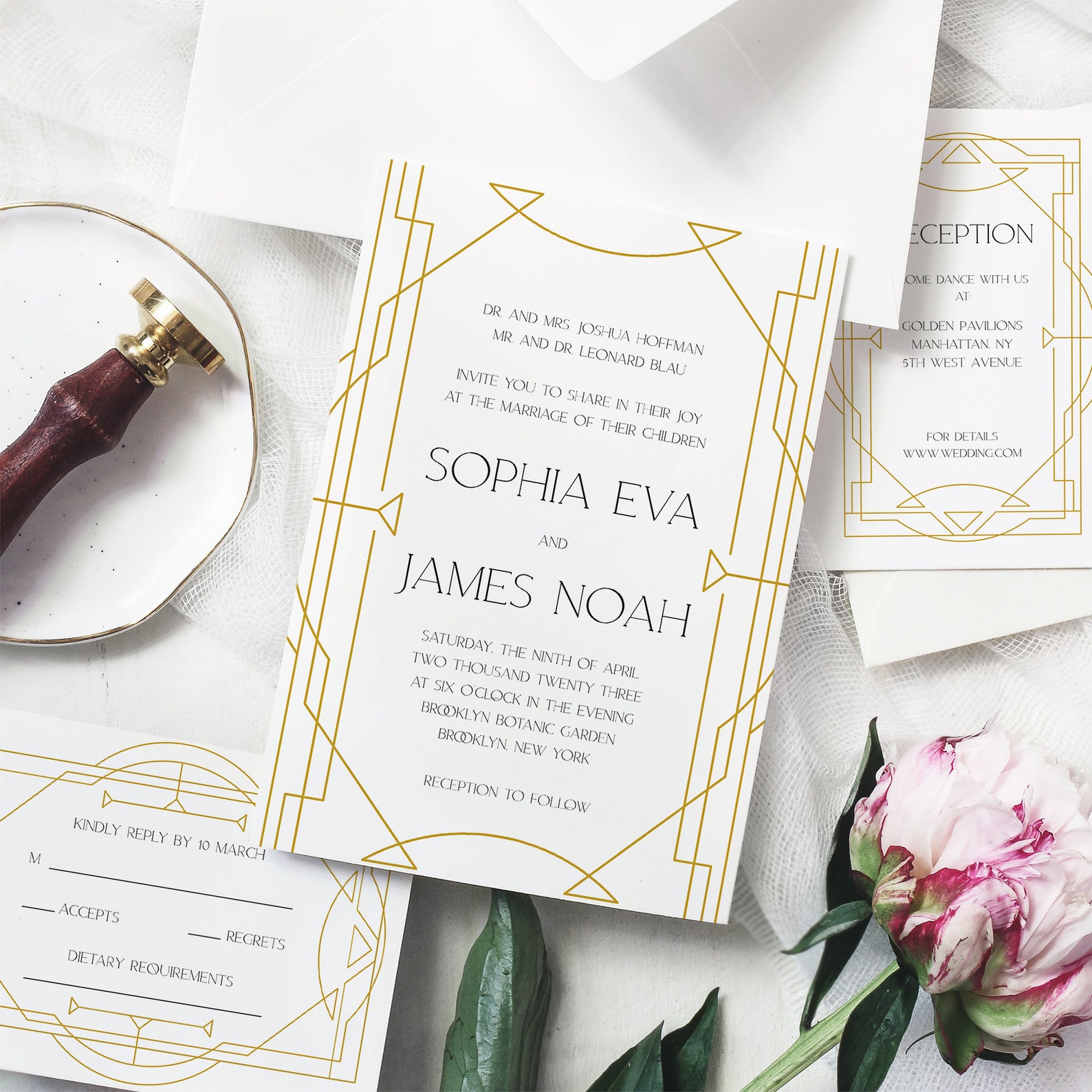 Art Deco Wedding Bundle Great Gatsby Wedding Stationery - Etsy