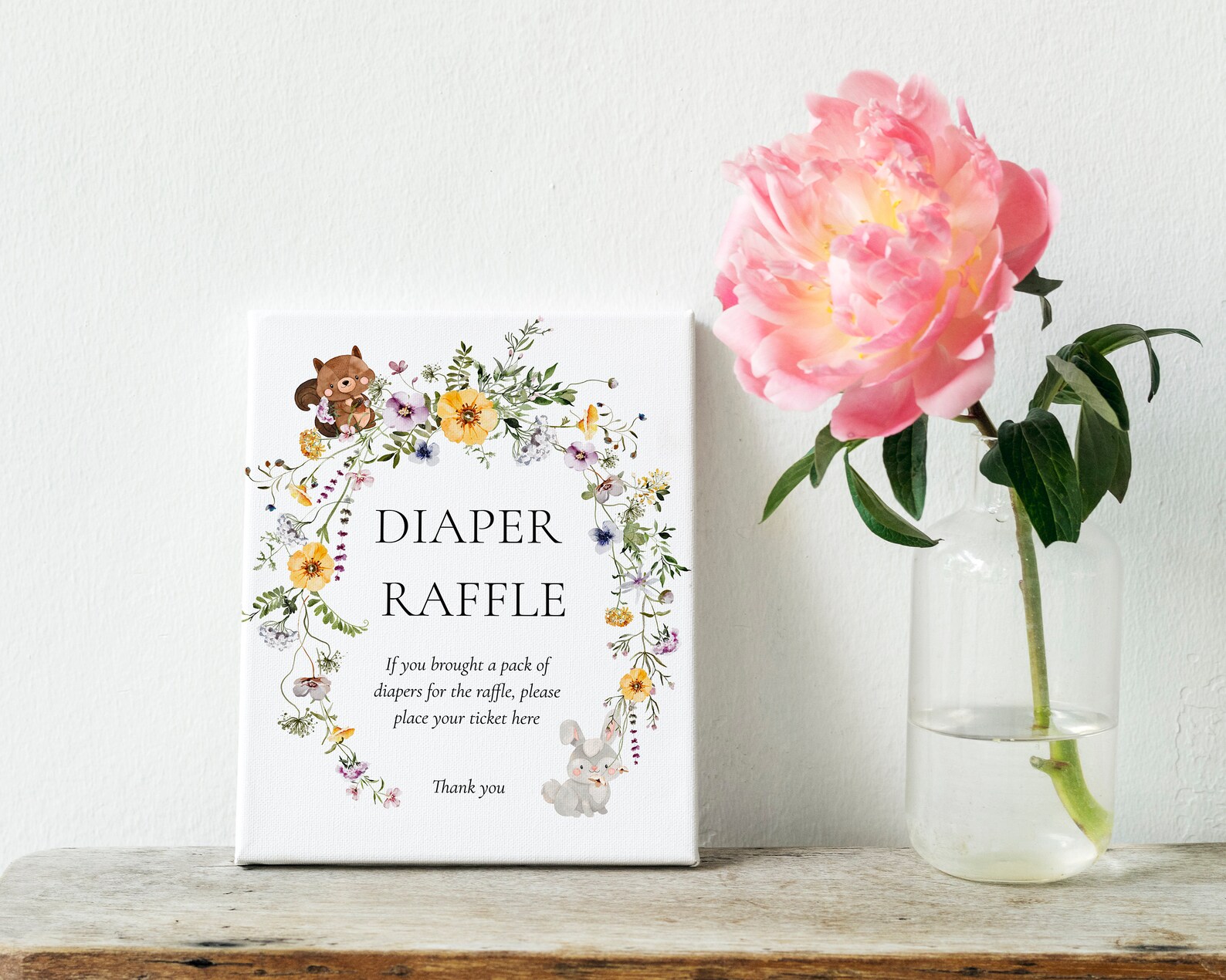 Printable Diaper Raffle Ticket and Sign Template Editable - Etsy