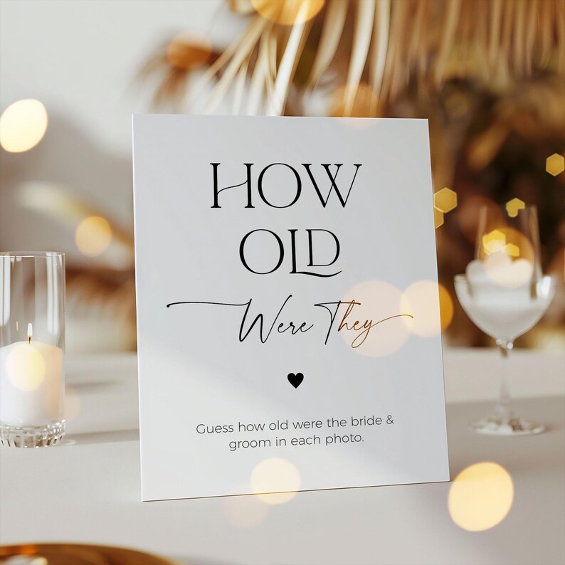 How Old Were They Baby Shower Game: Photo Age Guessing (editable) - Etsy