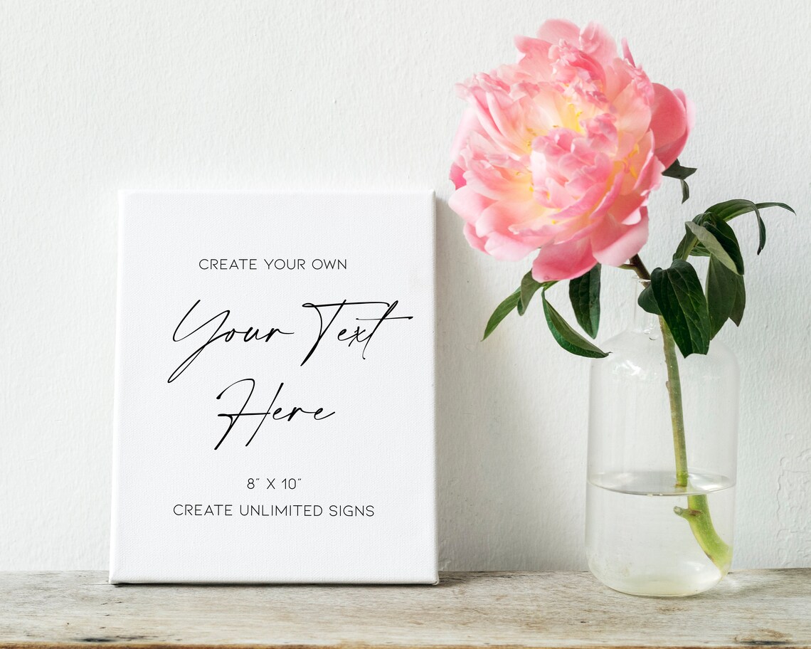 8x10 Custom Sign Template Editable Poster to Print at Home - Etsy