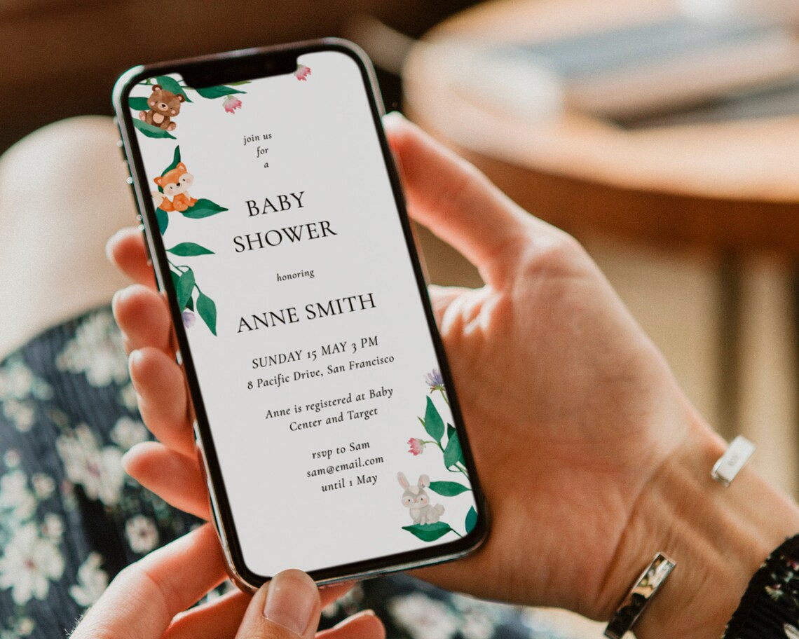 Digital Baby Shower Invitation Template Electronic Baby - Etsy