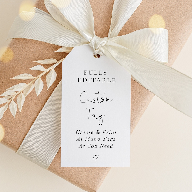 Printable Custom Tags in 2 Sizes Minimalist Modern 100% - Etsy