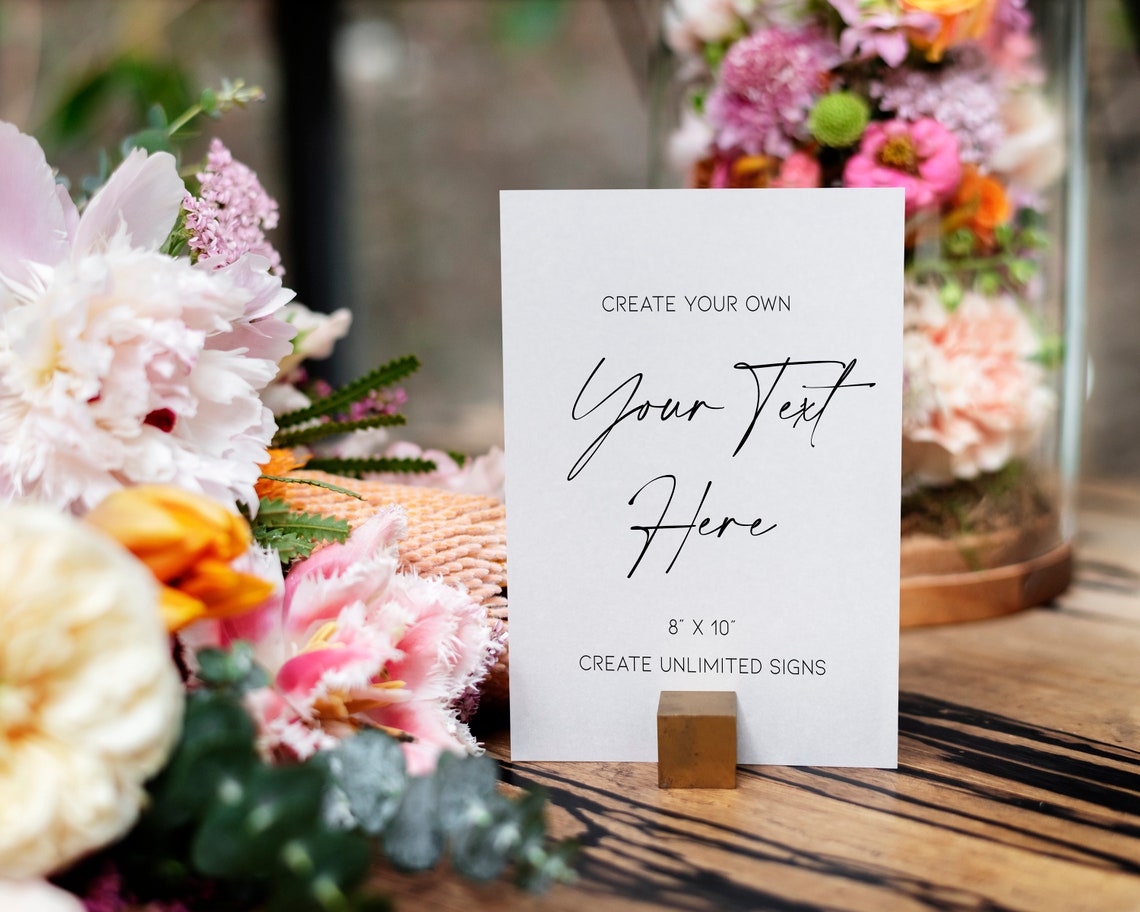 8x10 Custom Sign Template Editable Poster to Print at Home - Etsy