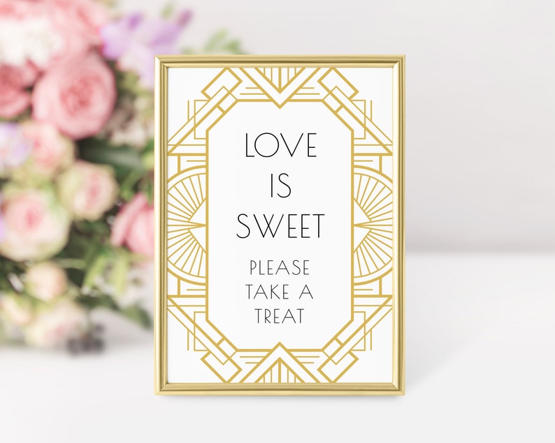 Custom Art Deco Printable Sign Template, 1920s Sign Template, Art Deco ...