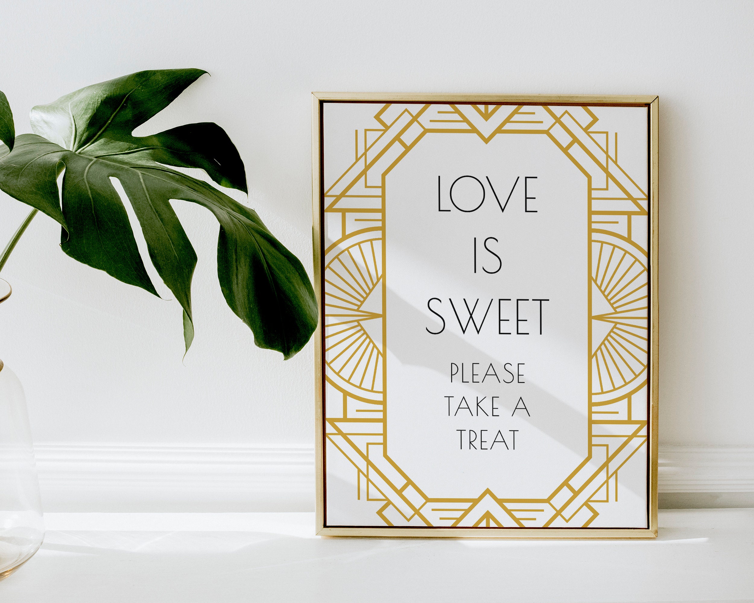 Art Deco Wedding Treats Sign Template Printable Love is Sweet - Etsy