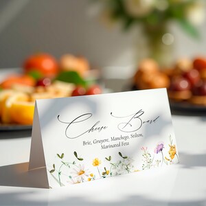Printable Buffet Card Template | Floral Wedding Food Label | Printable ...