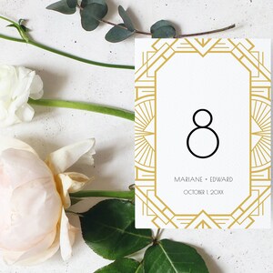 Printable Art Deco Table Numbers, Editable Art Deco Table Number ...
